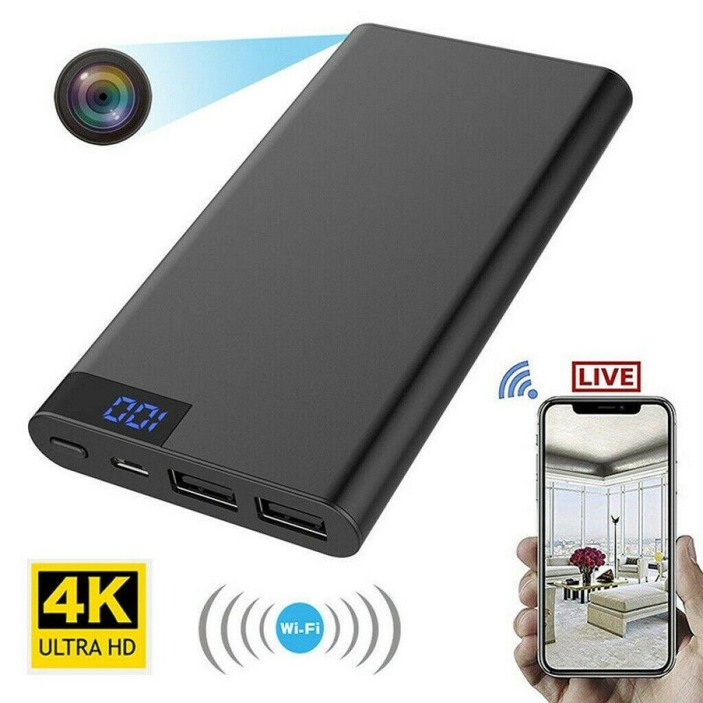 Toitepanka peidetud 4K Wi-Fi kaamera - 10000 mAh + öine nägemine 4x IR ...