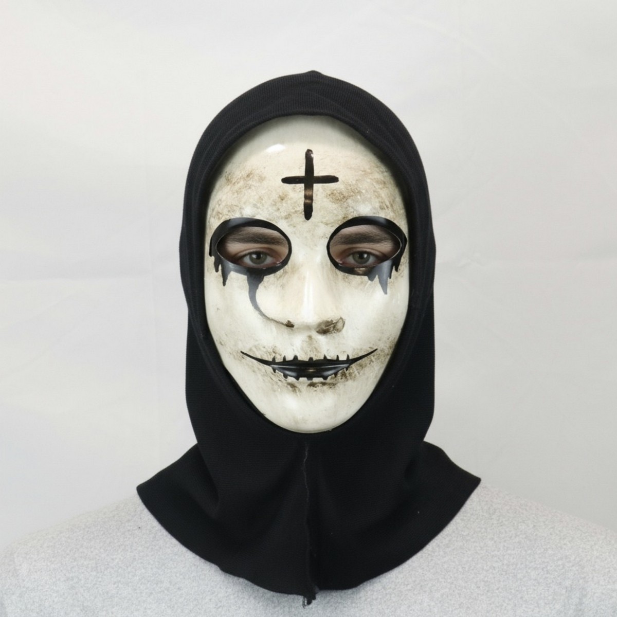Scary nun horror face and head creepy mask for Halloween or carnival ...