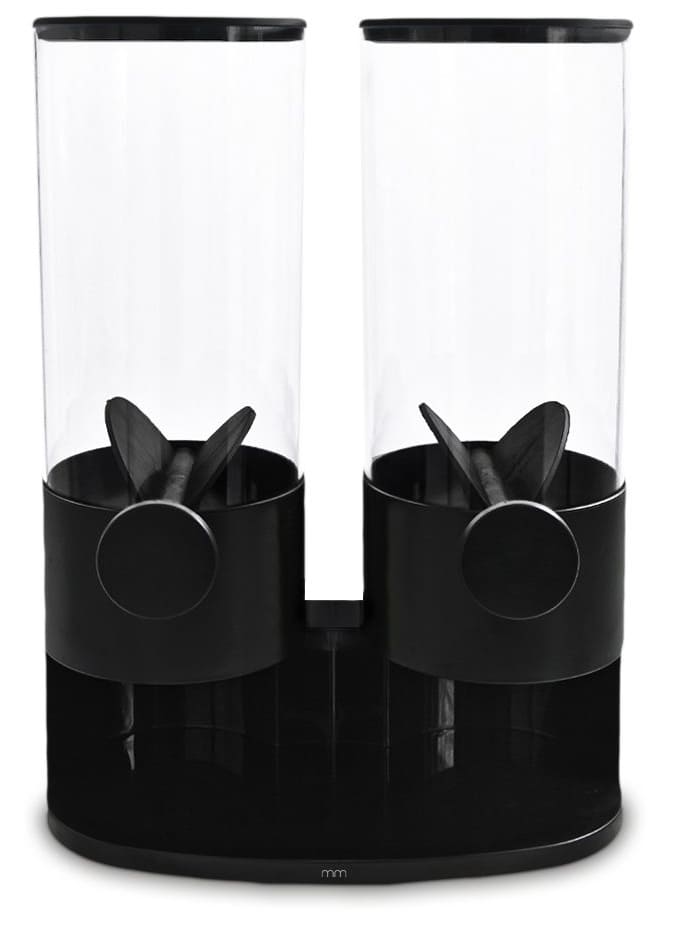 Cereal dispenser 6L - organizer (holder) 2 storage black container ...