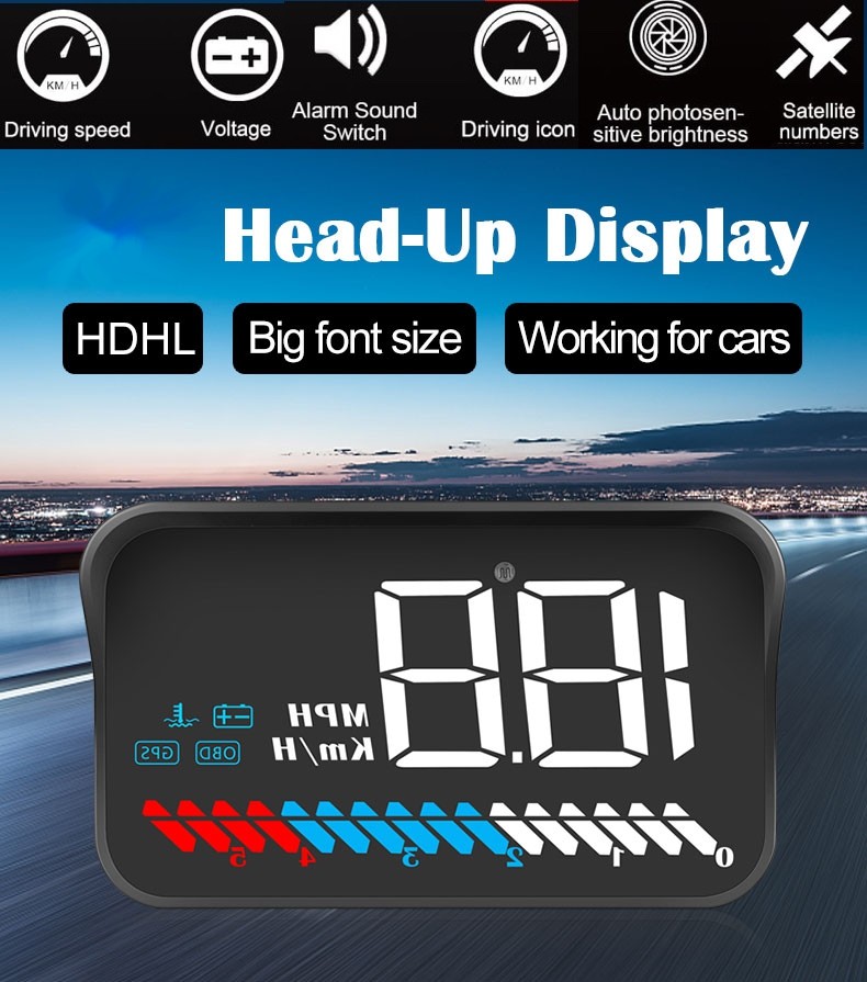 Head up display auto - On board computer HUD displays for car 3,5" (GPS ...