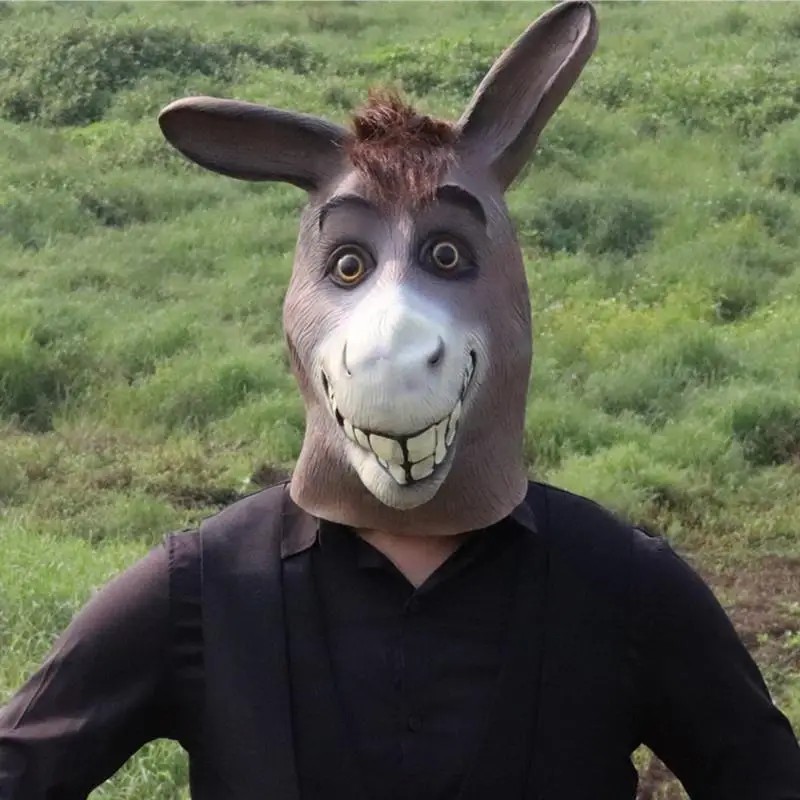 Máscara de burro - máscara de silicone para rosto / cabeça de burro ...