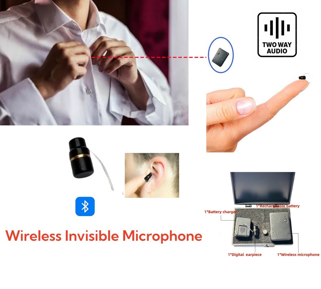 Spy earpiece - hidden earbuds Bluettooth for exam cheating + mini ...