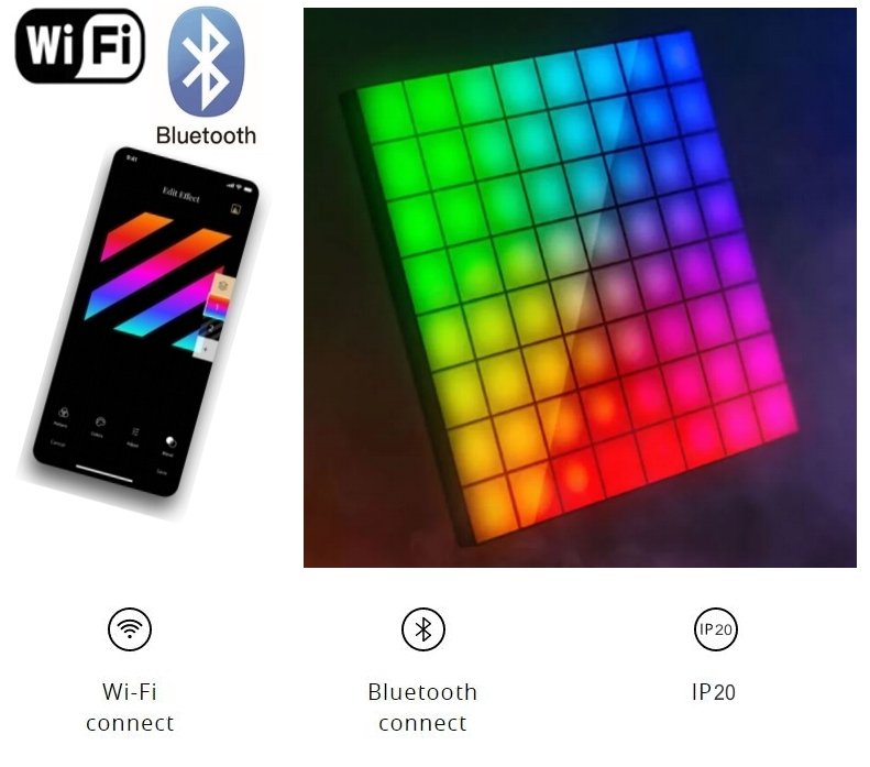 Twinkly Squares - LED programlanabilir kare 6x (20x20cm) - RGB + BT ...