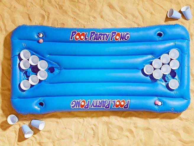 Bia pong bơm hơi nổi cho hồ bơi - 20 cốc đựng + 4 chai | Cool Mania