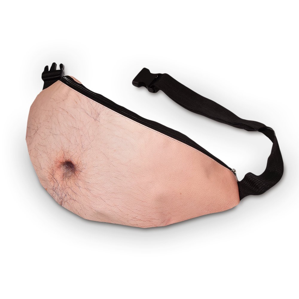 Beer belly bag - fat belly fanny pack hairy design | Cool Mania