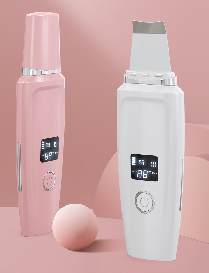 Ultrasonic skin cleanser (spatula) - 3 cleansing programs + massage ...
