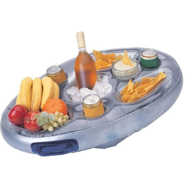 Inflatable floating holder for drinks and snacks - Inflatable tray ...