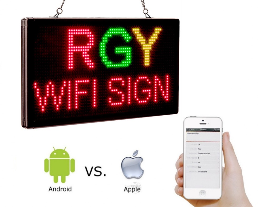 Papan iklan LED iklan dengan WiFi - panel 33 cm x 18 cm | Cool Mania