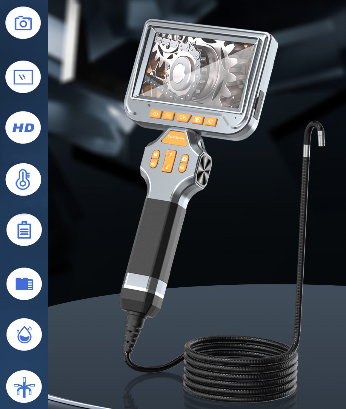 Rotasi elektrik sambungan endoskopi 2 dengan pemfokusan otomatis + HD ...