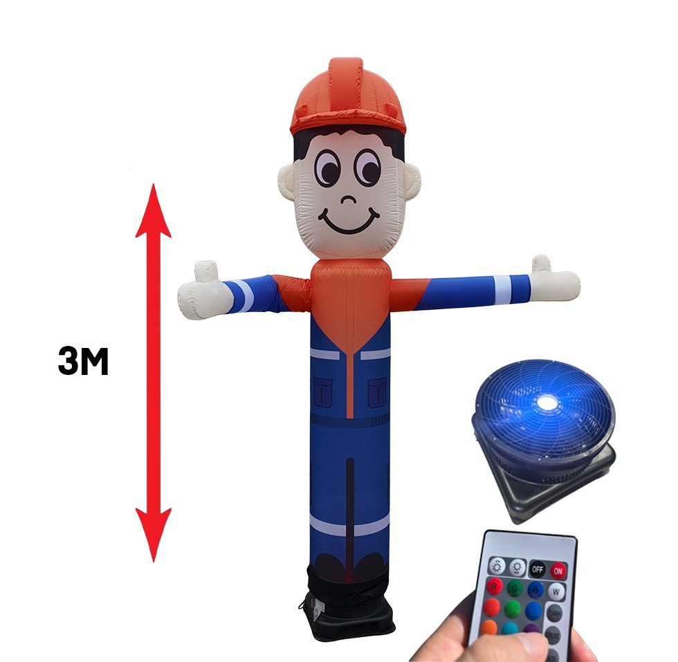 Inflatable advertising air dancer (Worker) - moving blow up figurine 3m ...