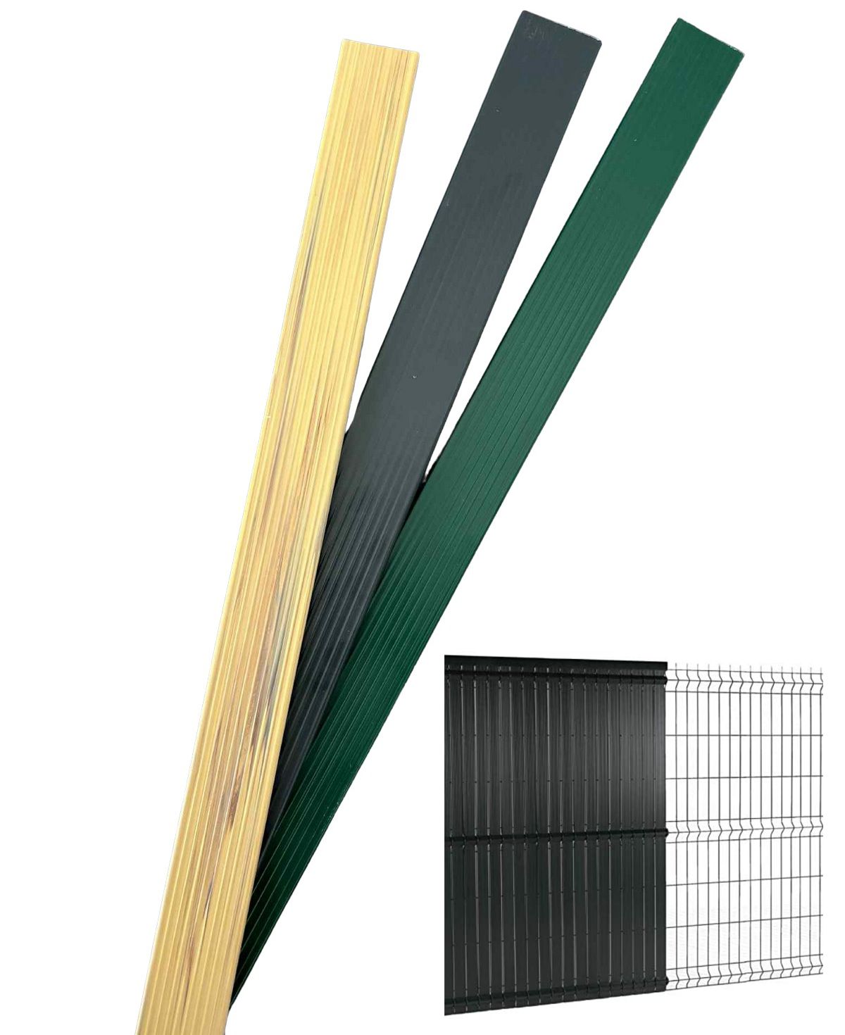(Listones de valla de PVC) - Muestras 3 piezas colores 50cm de largo ...