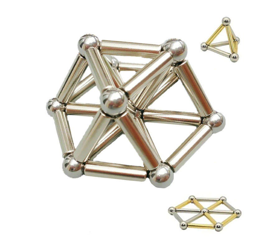 Varillas magnéticas NeoCube con bolas - oro y plata | Cool Mania