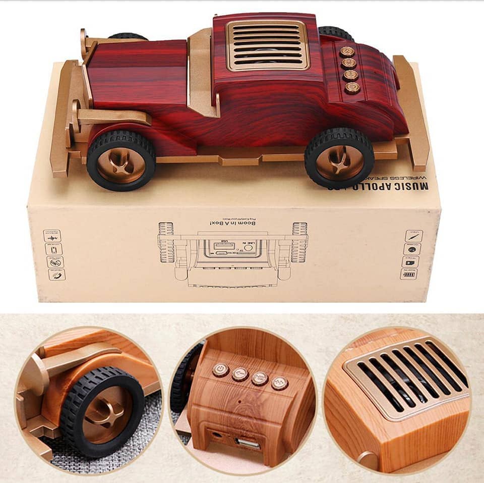 Retro automobilis – senovinis medinis radijas su Bluetooth + FM/AM ...