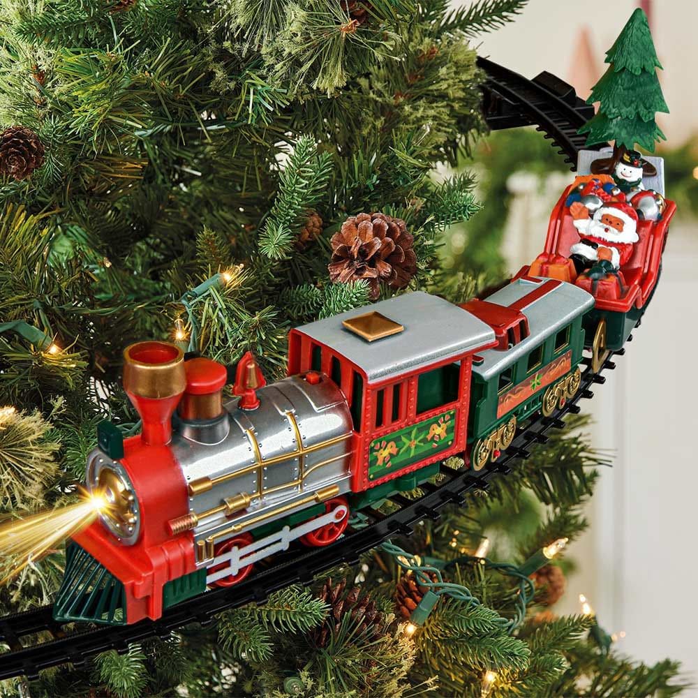 Bộ tàu hỏa cây thông Noel - tàu hỏa quanh cây thông Noel dài 88 cm có ...