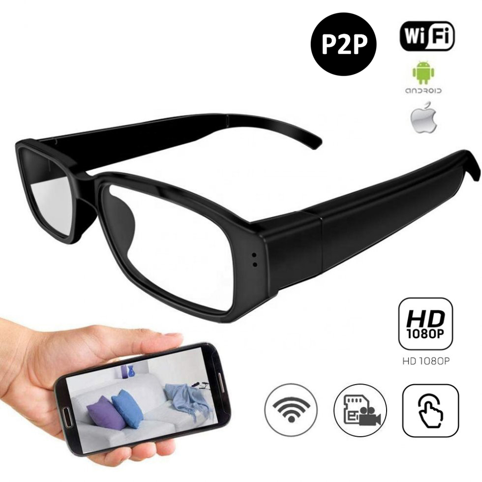Brilles ar kameru Wifi + FULL HD + video tiešraide (Android un iOS ...