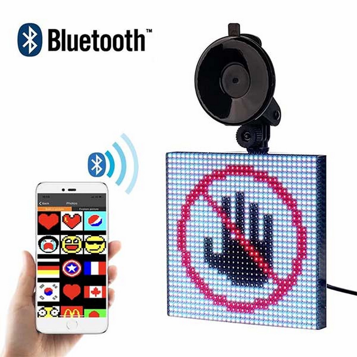 Led screen for car RGB square display with Bluetooth control via App ...