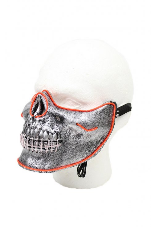 Face mask shining Skull LED - red | Cool Mania