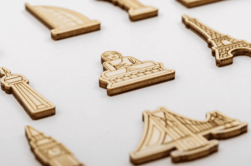 Mini monuments - accessories for a wooden wall map 22 pcs | Cool Mania