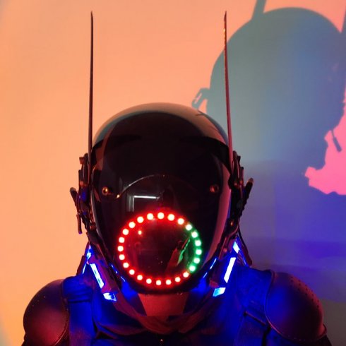 Party LED Helmet - Rave Cyberpunk 5000 with 24 multicolour LEDs | Cool ...