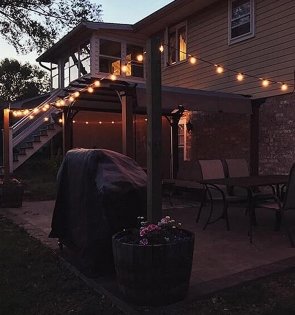 Lant usor LED exterior - Becuri LED albe 15buc + cablu 8m + Panou solar ...