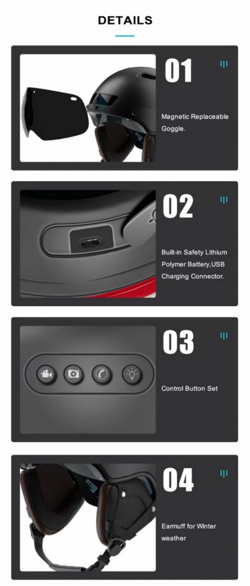 Bicycle helmet with FULL HD camera - Smart bike helmet with Bluetooth ...