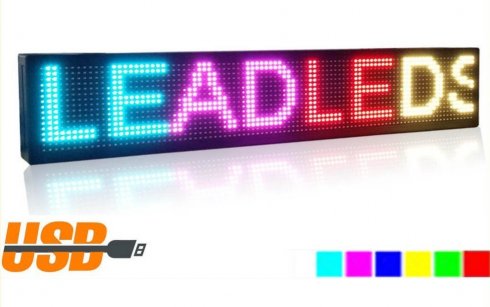 LED panel display 7 colors programmable - 100 cm x 15 cm | Cool Mania