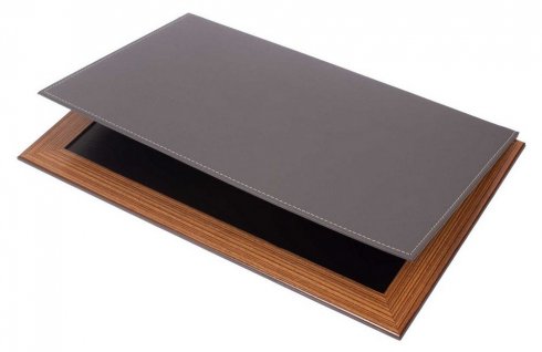 Desk blotter - luxury design (Wood + Gray Leather) 100% Handmade | Cool ...