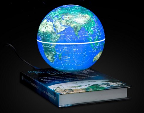 Vznášajúca sa Zemegula (svietiaca) s podstavcom encyklopedia knihy ...