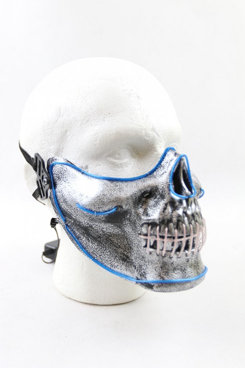 LED flashing rave mask on the face - Skull | Cool Mania