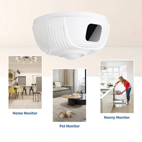 Smoke detector camera with audio - fire alarm cam FULL HD + 330 ...