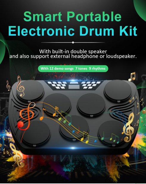 Electronic drums SET - Kit 7 drums (Bluetooth support) + 30 demo songs ...