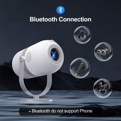 Portable projector 4K + WiFi + 5.0 Bluetooth + 4500 lumens - up to 200 ...