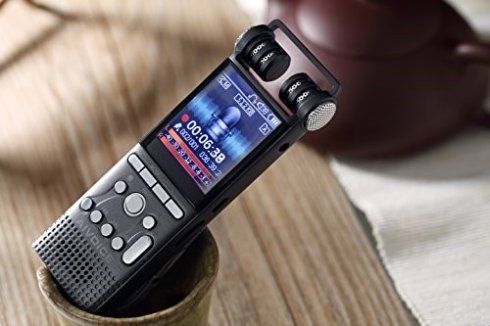 Professional voice recorder with 360° surround recording at extra long ...