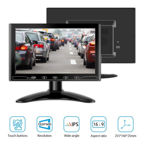 10" Mirror Link monitor do auta WiFi LCD multifunkčný - VGA, HDMI a AV ...