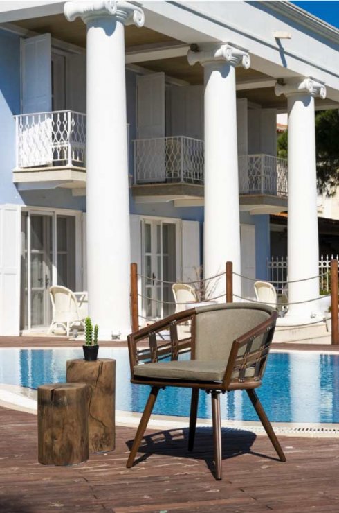 Sodo baldai - rotango sėdimas modernus valgomojo komplektas 6 žmonėms ...