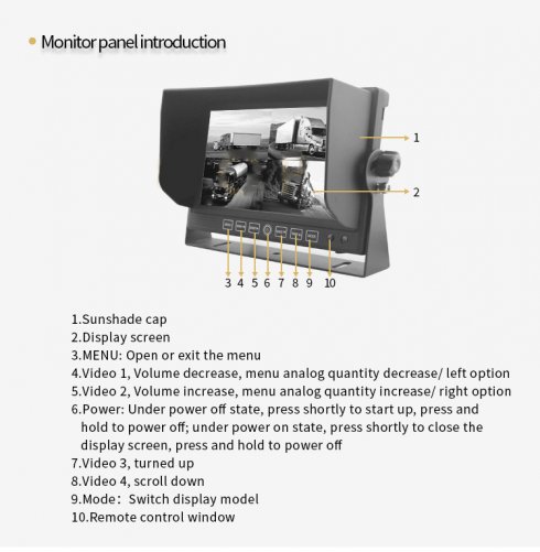 DVR parkir dan mundur set monitor LCD 7 "dengan perekam + kamera tahan ...