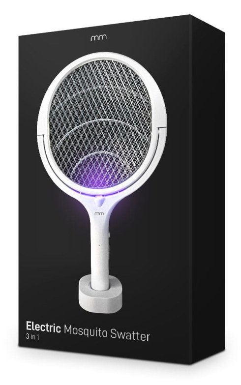 Electric mosquito swatter - handheld bug zapper tennis racket 3in1 ...