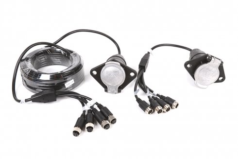 Connection cable for 4x reversing cameras - for large trailers and semi ...