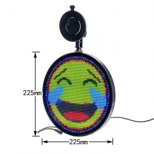 Mobil LED tampilan layar RGB tanda bulat - Wifi kontrol yang dapat ...