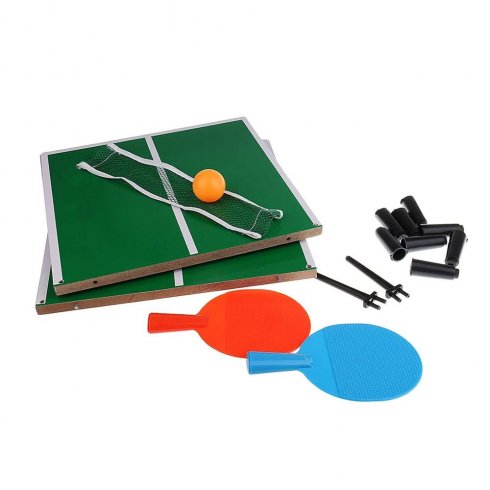 Mini ping pong table board - table tennis set + 2x racket + 4x ball ...