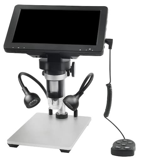 Zoom microscope 1200x digital with adjustable LED lights + stand + 7 ...