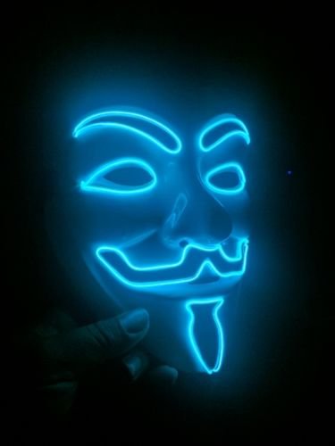 Neon masks Anonymous - Blue | Cool Mania