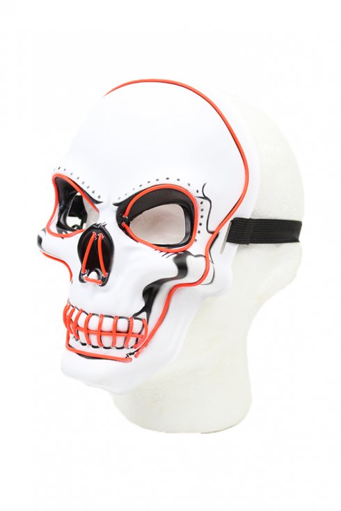 LED flashing face mask SKULL - red | Cool Mania