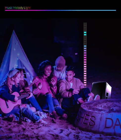 Led equalizer party light bar 1,2m - sound sensitive with RGB colours ...