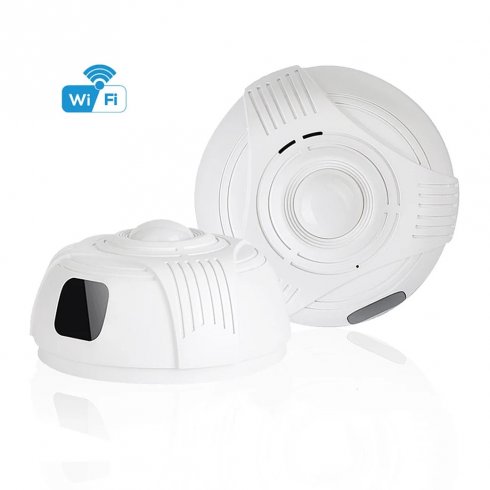Smoke detector camera with audio - fire alarm cam FULL HD + 330 ...