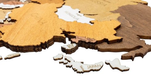 Дрвена мапа света на зиду 4Д - дрвене путне карте декор вишебојне ...