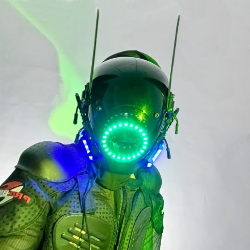 Party LED Helmet - Rave Cyberpunk 5000 with 24 multicolour LEDs | Cool ...