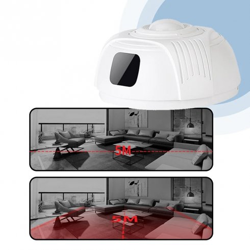 Smoke detector camera with audio - fire alarm cam FULL HD + 330 ...