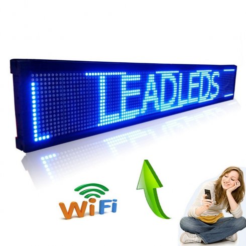 LED display board blue with WiFi - iOS/Android - 101 cm width | Cool Mania
