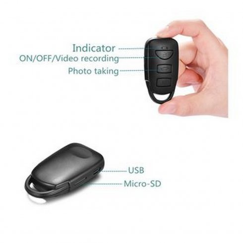 Spionkamera i nøkkelring FULL HD med stemmediktafon | Cool Mania